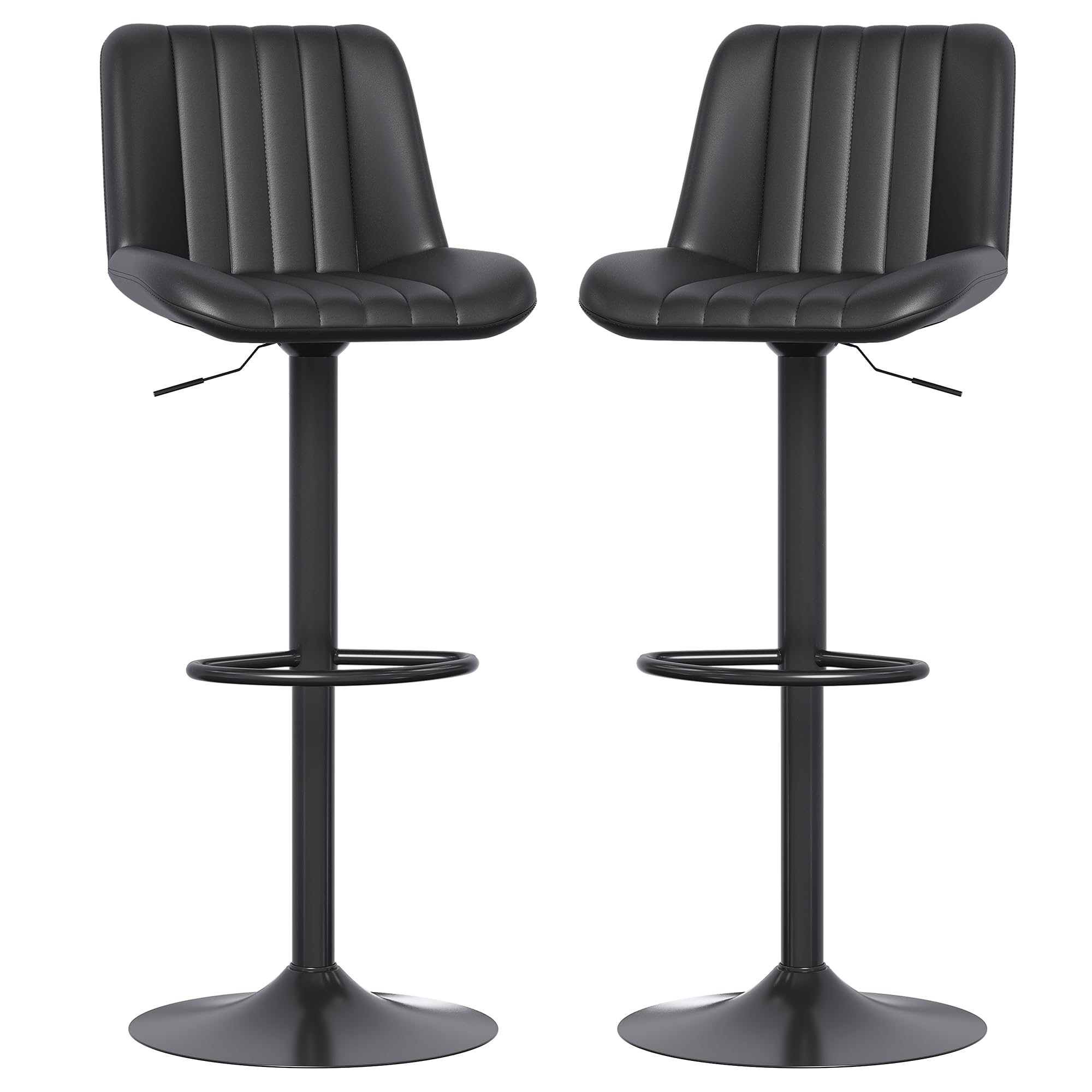 Shintenchi Bar Stools Set of 2 Modern Swivel Bar Chairs Adjustable ...