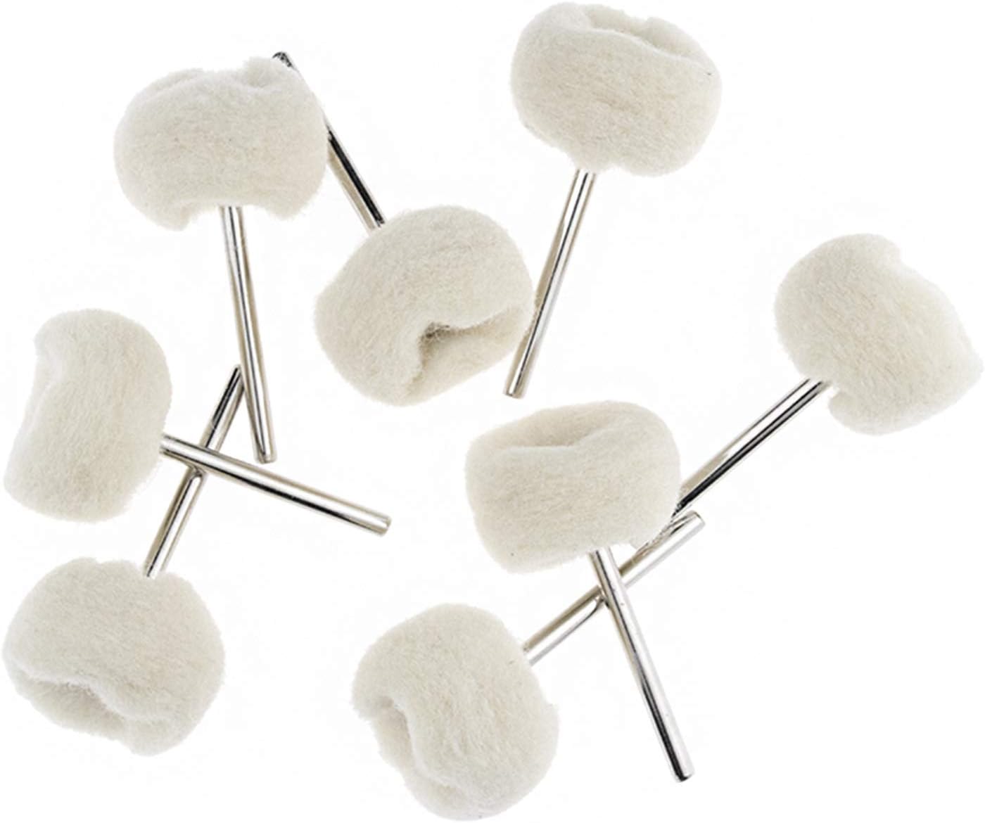 12PCS Soft Fine Shank Buff Wheels，Wool Felt Polishing Buffing Wheels ...