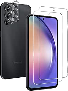 Amazon.com: Galaxy A54 Tempered Glass Screen Protector + Camera Lens Protector [ 2 + 2 Pack ...