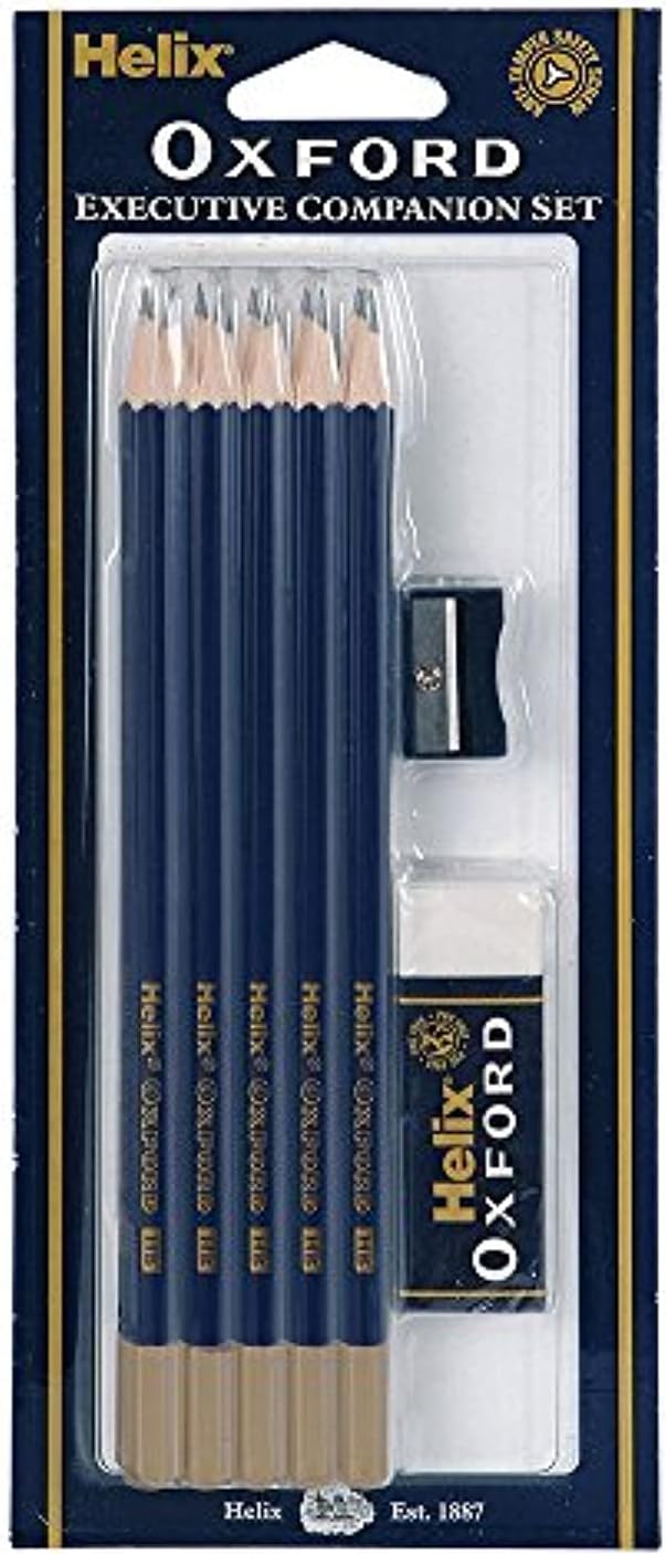 Helix Oxford X10 HB Pencils with Plastic Sharpener and Eraser : Amazon ...