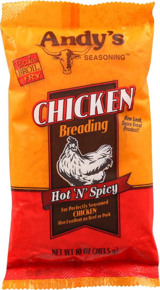 Amazon.com : Andy's Breading Chicken Hot, 10 oz : Gourmet Seasoned ...