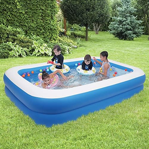 Amazon.com: Inflatable Swimming Pool - Wall Thickness 0.3mm Blue,102" x ...