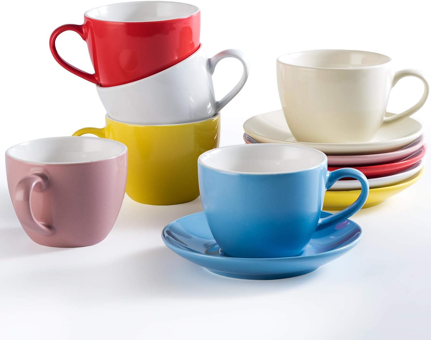 Amazon.com: 6 Oz Embossed Pattern Design Ceramic Coffee Mug Tea Cup ...