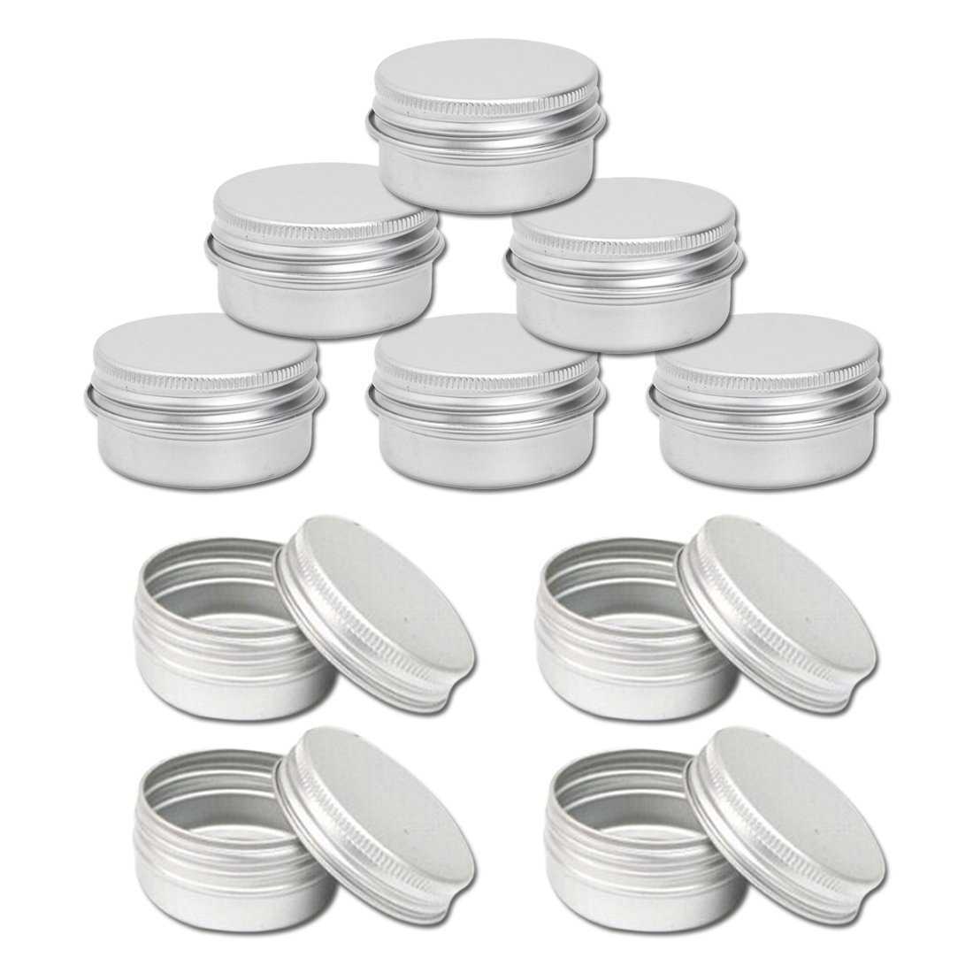 10 Pack, 50g : Healthcom 10 Pack 50ML Aluminum Metal Refillable ...