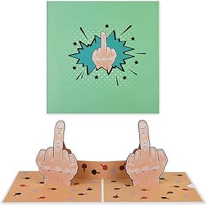 Middle Finger Birthday Card Pop Up Gag Funny Middle Finger Gifts ...