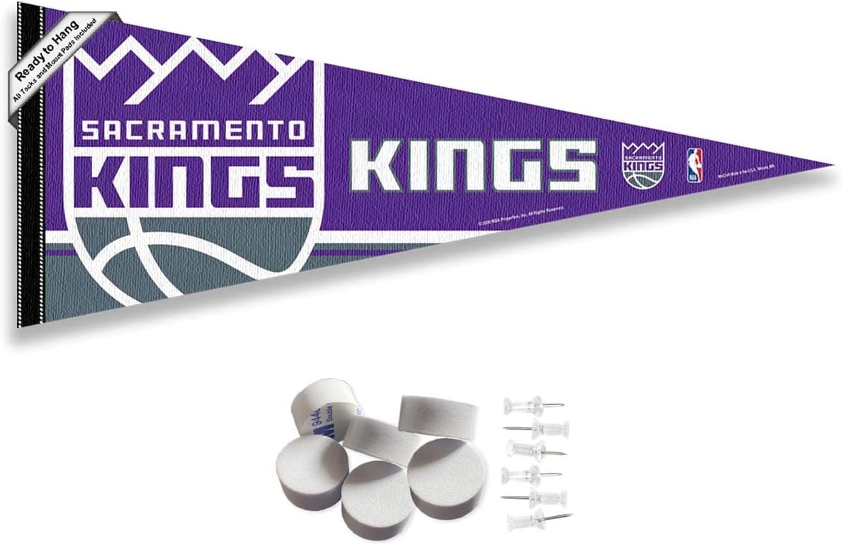 Amazon.com : Sacramento Kings Pennant Flag and Wall Tack Pads Mounts ...