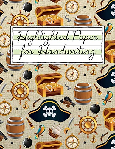 Highlighted Paper for Handwriting: Pirate Themed Green Highlighted ...