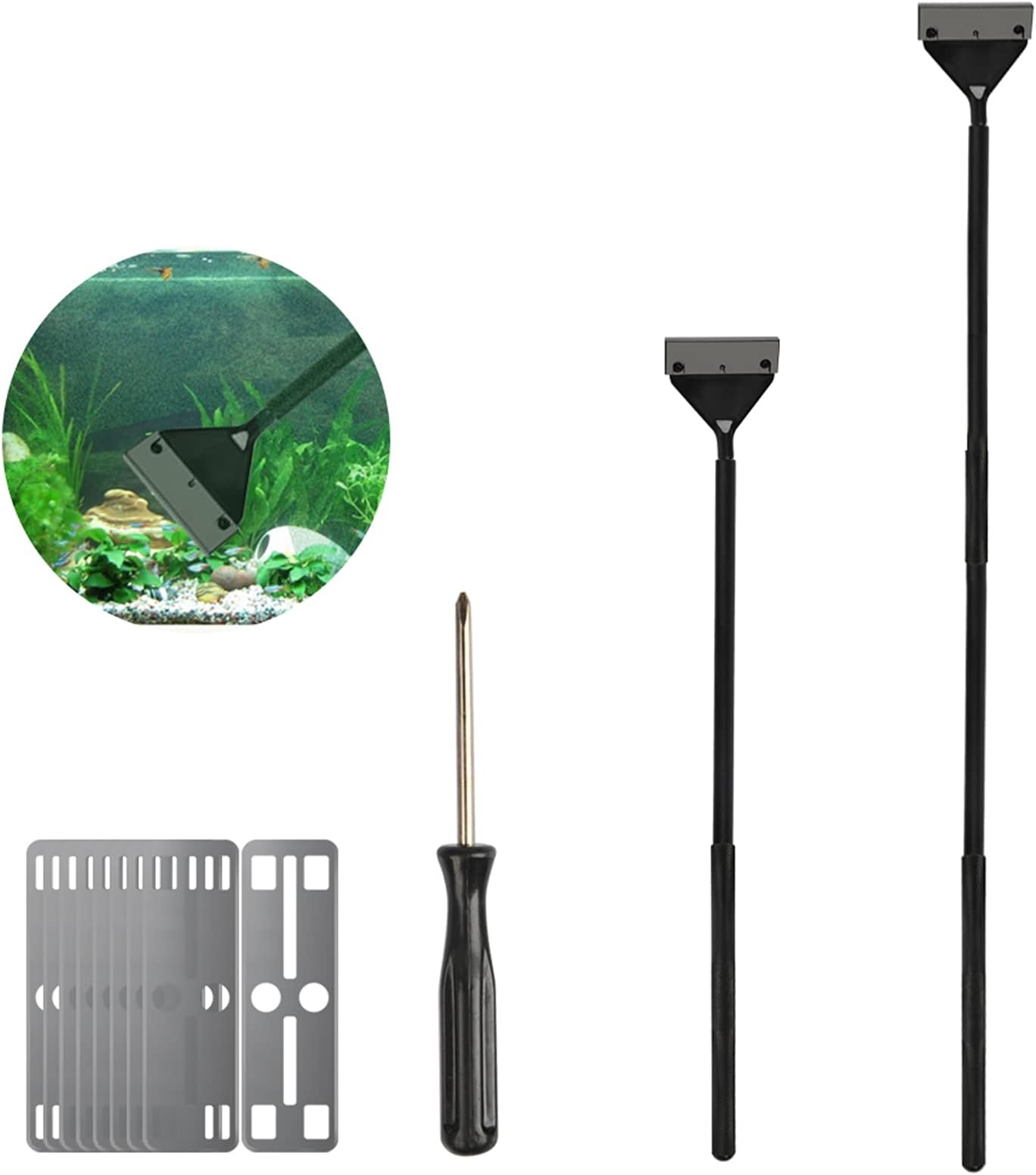 BUYGOO 65cm Algae Scraper for Glass Tank, Aviation Aluminum-alloy Fish ...