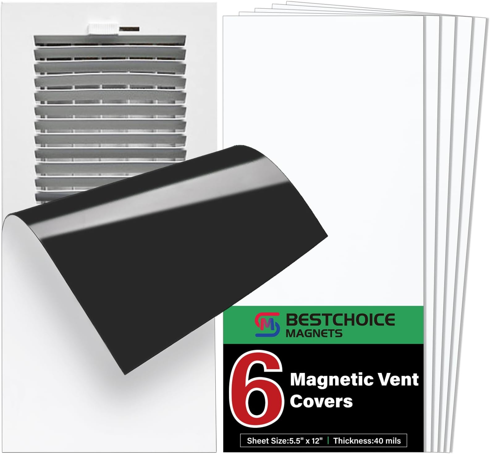 Treela 12 Sheets Magnetic Vent Covers 12 x 5.5 Inches Vent Covers Hard ...