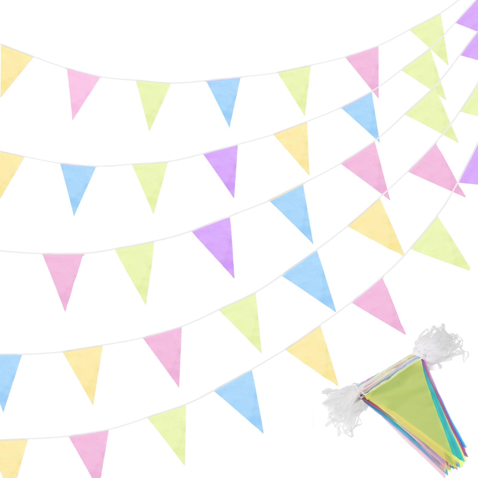 Amazon.com: Tatuo 200 Feet Solid Pennant Banners Flags String Triangle ...