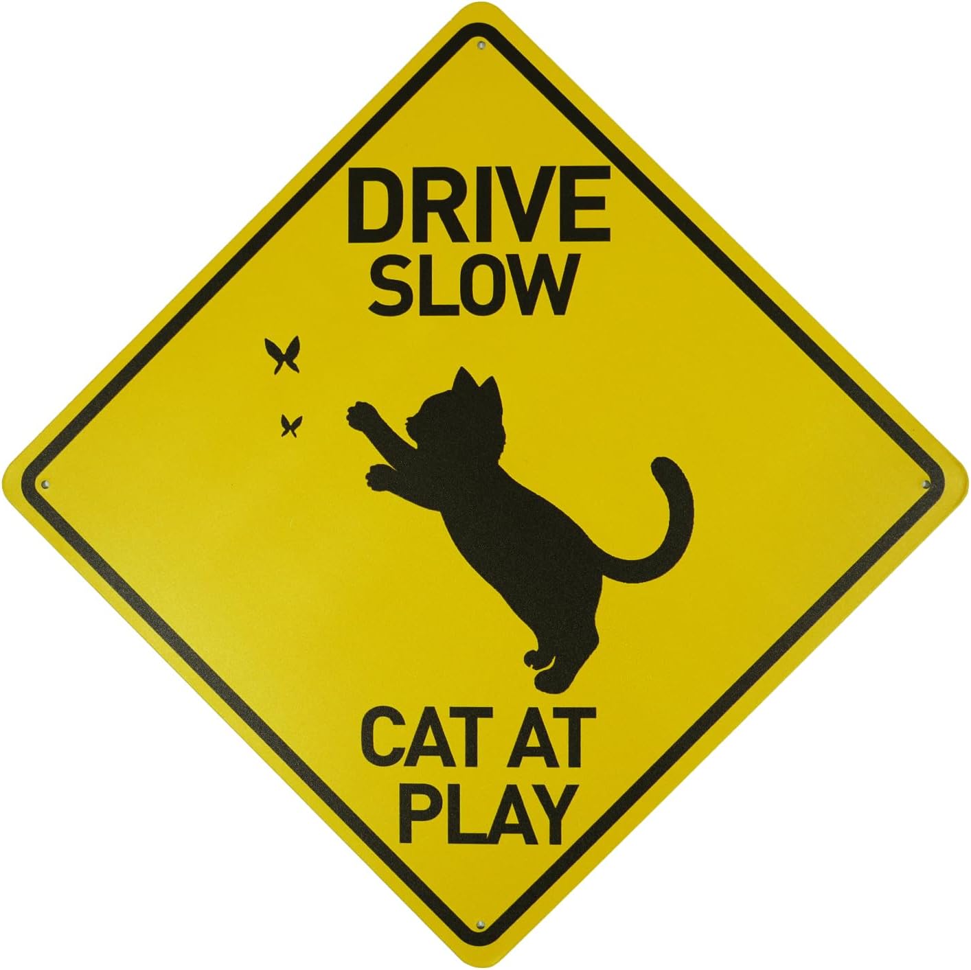 Amazon.com: BTHUKO Drive Slow Cats at Play - 12" Diamond Aluminum ...
