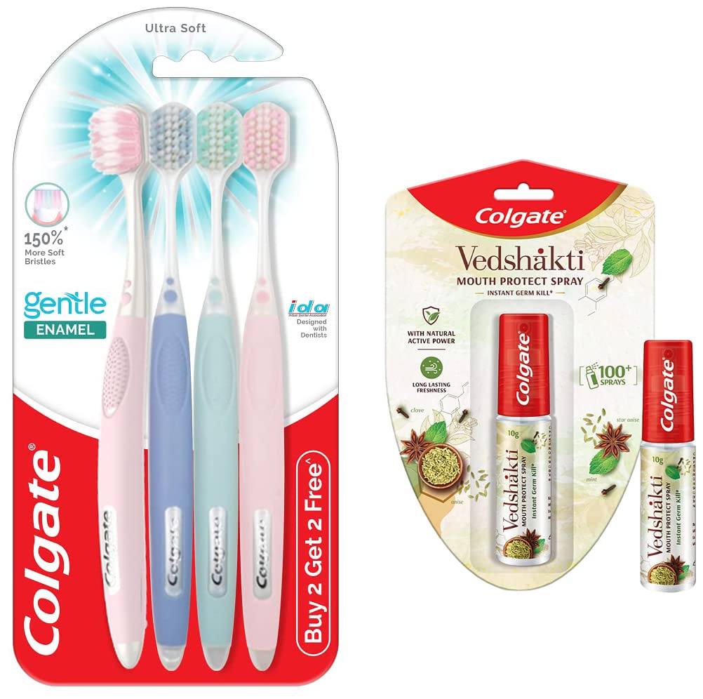 Buy Colgate Gentle Enamel Ultra Soft Bristles Manual Toothbrush for ...