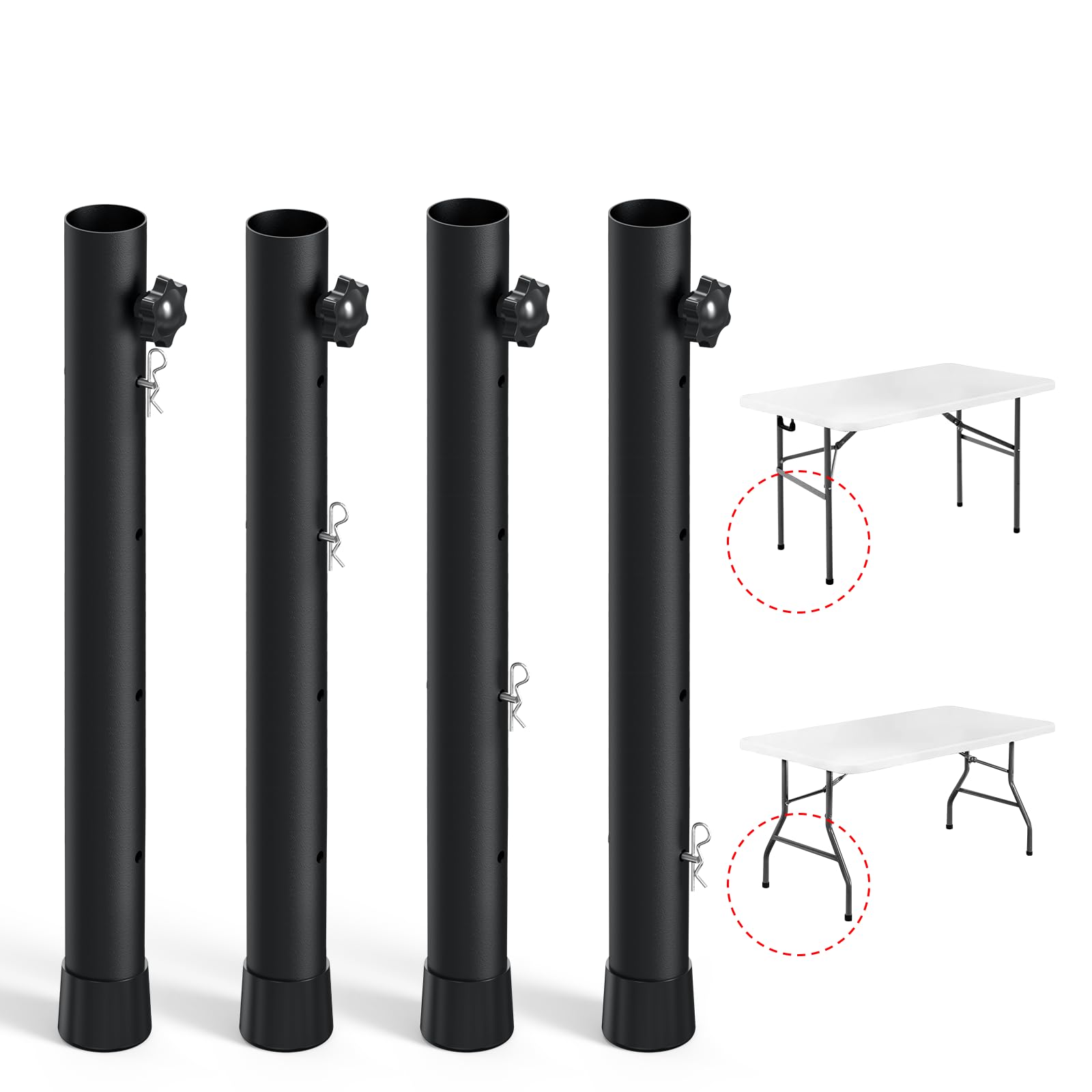 Aglehome Table Leg Extenders, Table Leg Risers for Straight/Bent Leg ...