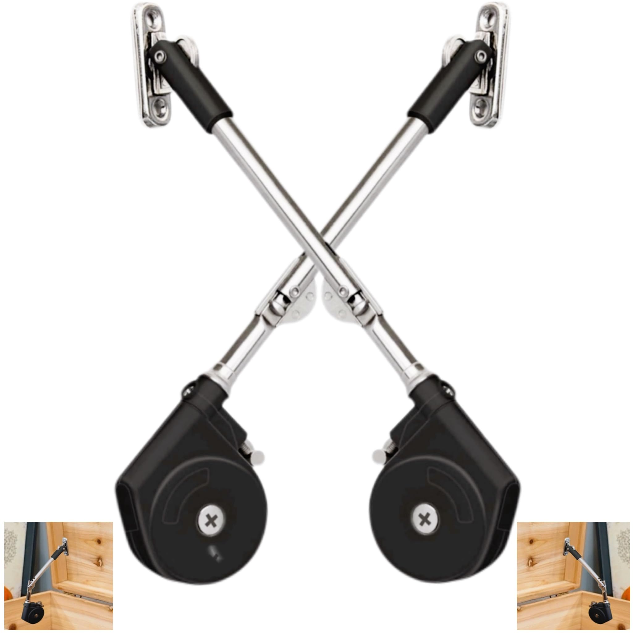 Toy Box Hinges Soft Close - Chest Hinge Lid Stay 105 Degree Open with ...