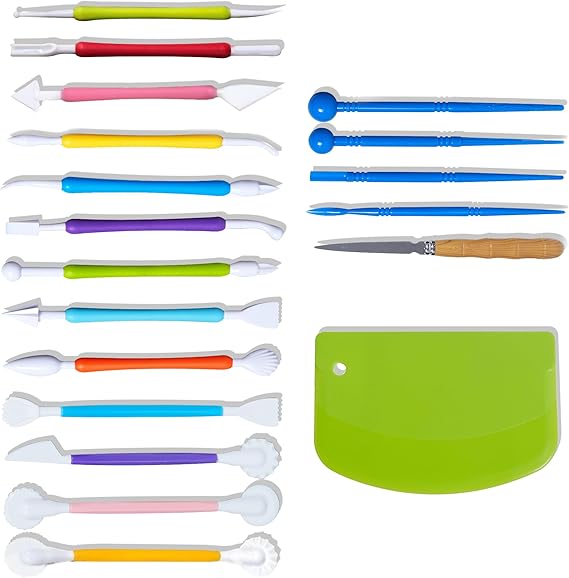 Amazon.com: Clay Tools for Kids, 19 Pcs Plastic Clay Sculpting Tools ...