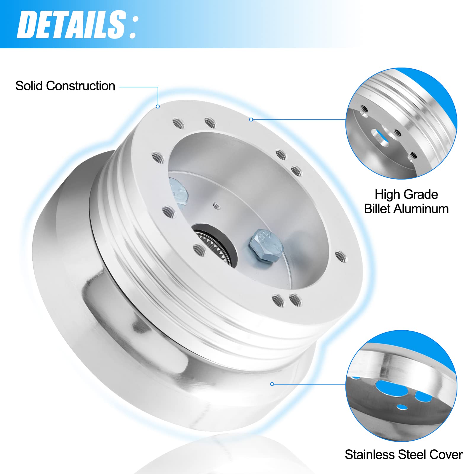 Snapklik.com : TEMSONE 5 & 6 Hole Billet Steering Wheel Hub Adapter ...