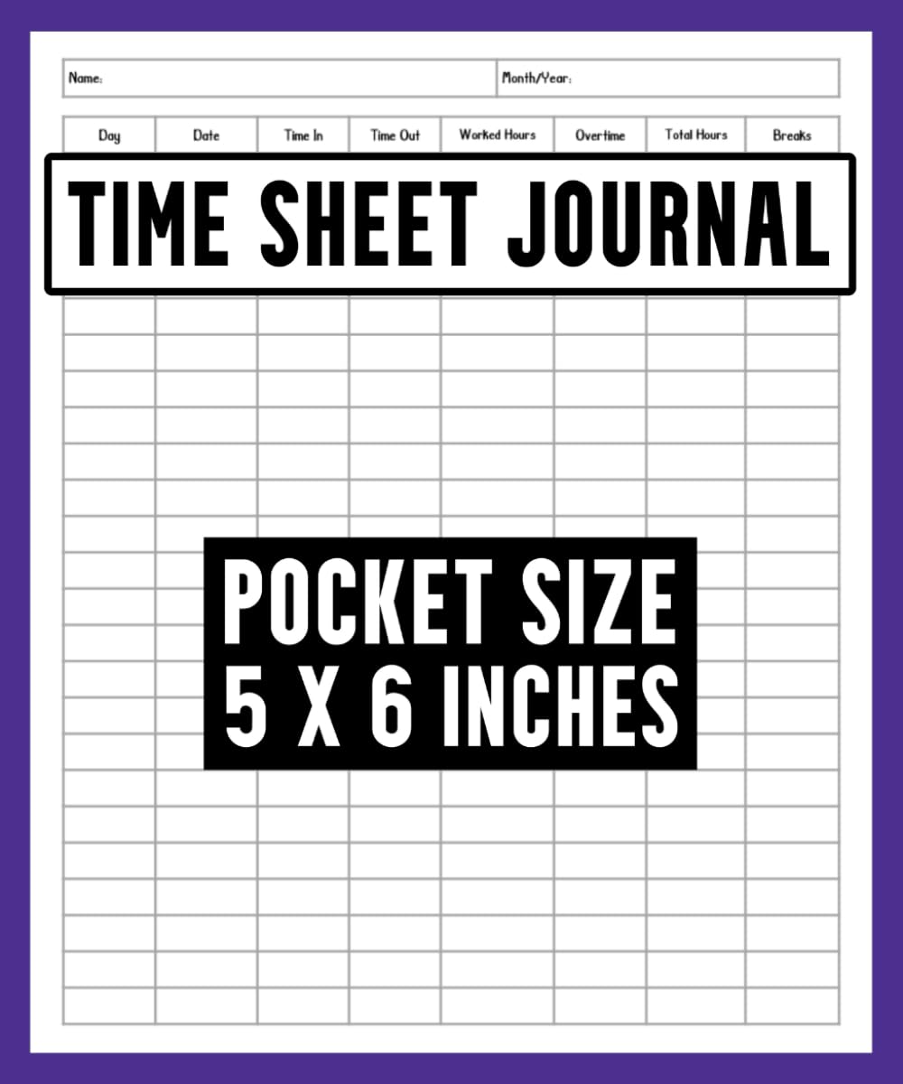 Timesheet Journal: Pocket Size Timesheet Record Book To Keep Track Of ...
