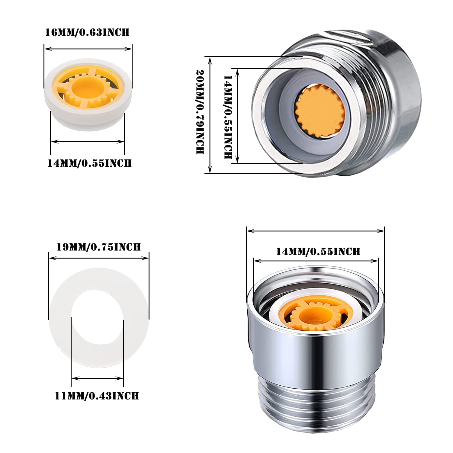 Snapklik.com : 7PCS Shower Flow Reducer Limiter Set,Control Valves ...