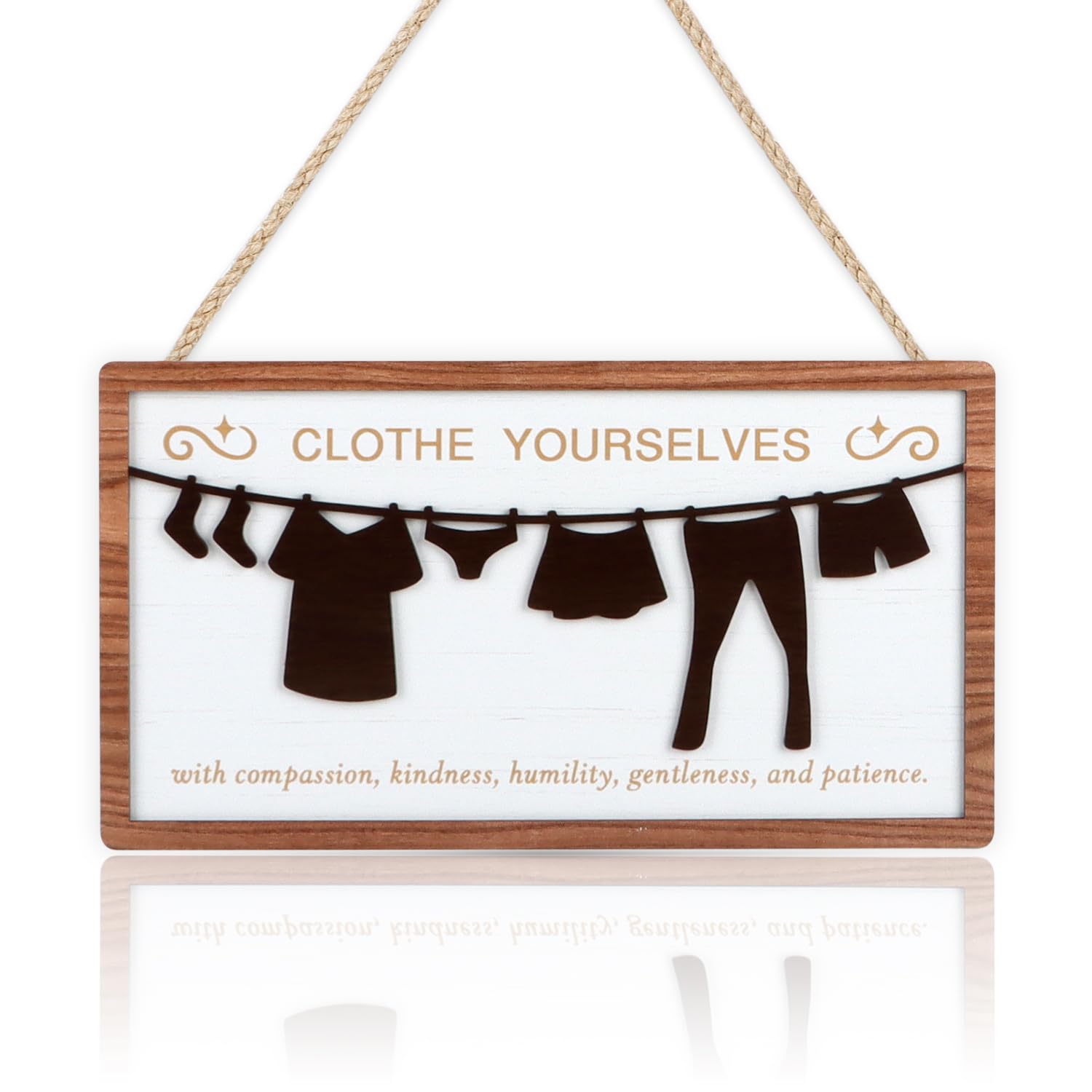 Amazon.com: IARTTOP Clothe Yourselves Wood Sign for Laundry Room Decor ...