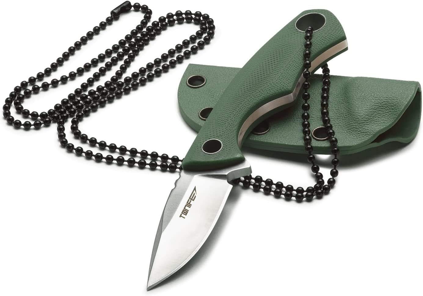 TONIFE Squirrel Neck knife with Kydex sheath and Beaded rope, 43 mm ...