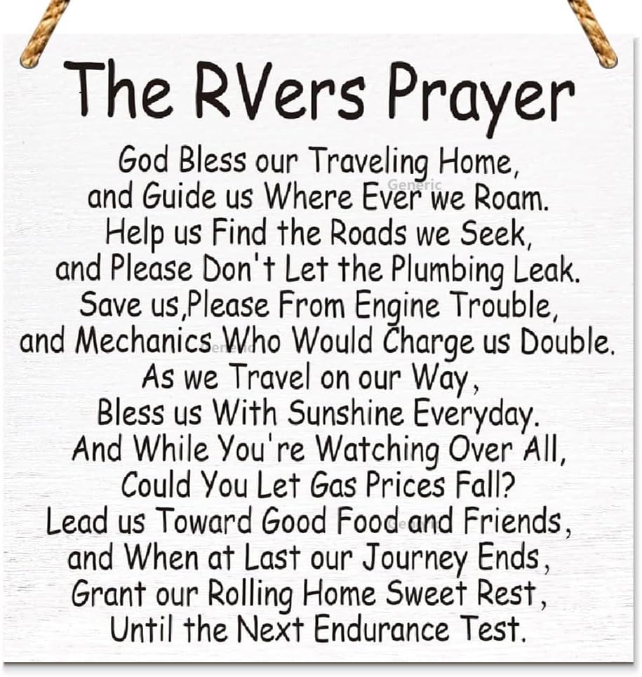 Amazon.com: Camping Decor Funny Camping Sign Rustic The RV-ers Prayer ...