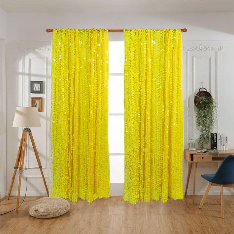 Amazon.com : HH 9FTX10FT Yellow 18MM big payette Sequin Backdrop ...