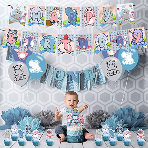 Snapklik.com : Hippo Party Supplies,Cartoon Animal Hippo Party ...