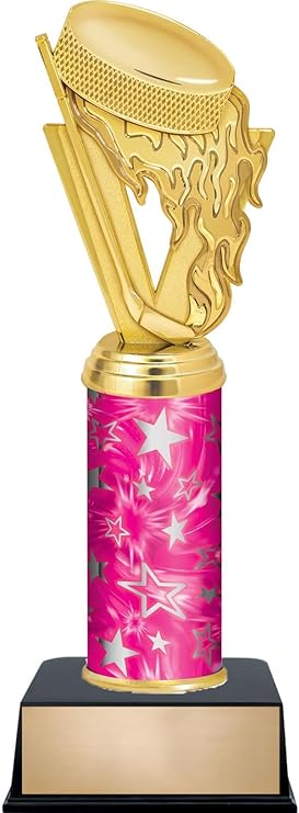 Amazon.com : 11" Fireball Hockey Custom Engraved Pink and Silver Star ...