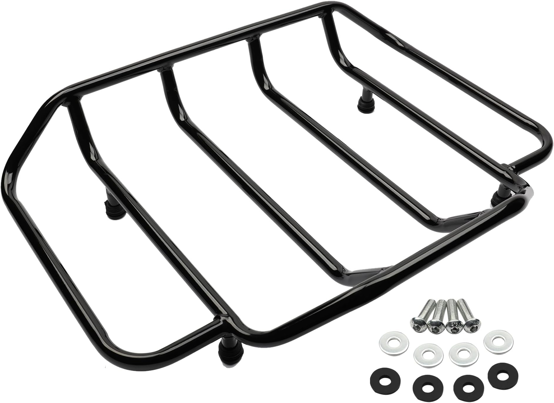 Amazon.com: Motormagic Tour Pack Luggage Rack Trunk Rail Rack Glossy ...