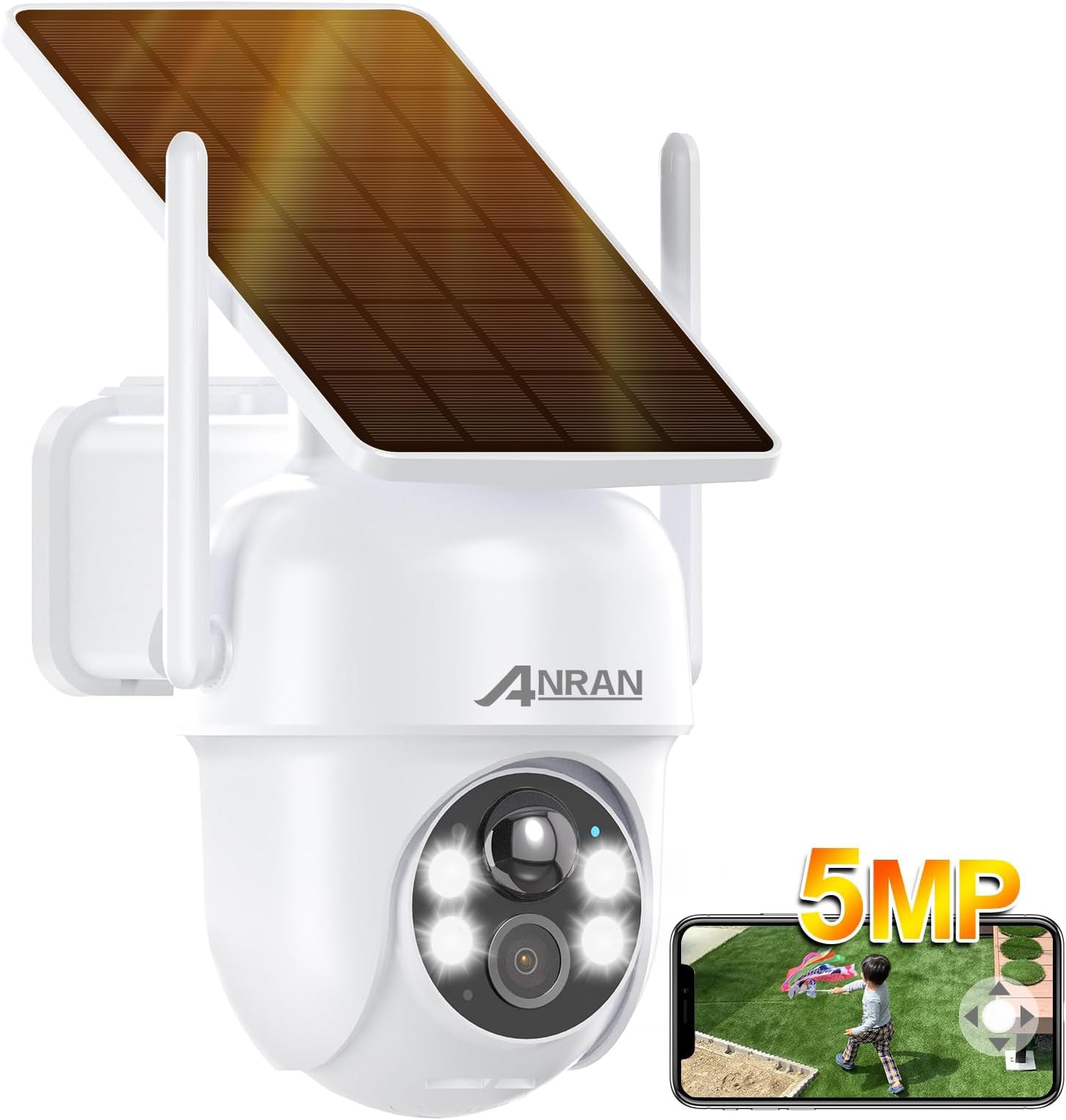 Amazon.co.jp: 【AI人体検知機能付き・高速率充電式・取付簡単】ANRAN 防犯カメラ 屋外 ソーラー 300万画素 監視カメラ 屋外 ソーラー 工事不要 ソーラーパネル一体型電池 ...