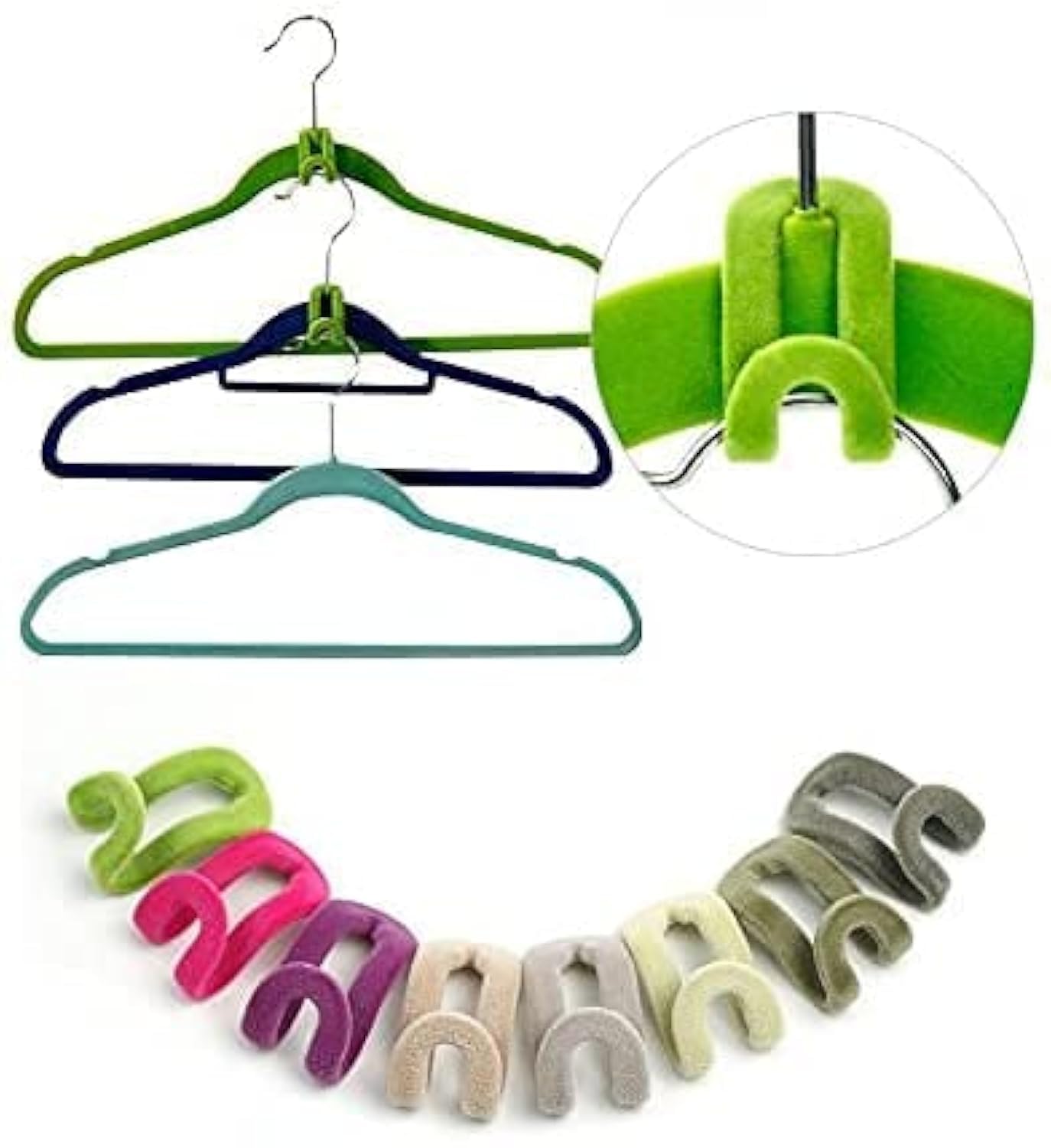 Amazon.com: 【40Pcs】 Clothes Hanger Connector Velvet Hooks, Mini ...
