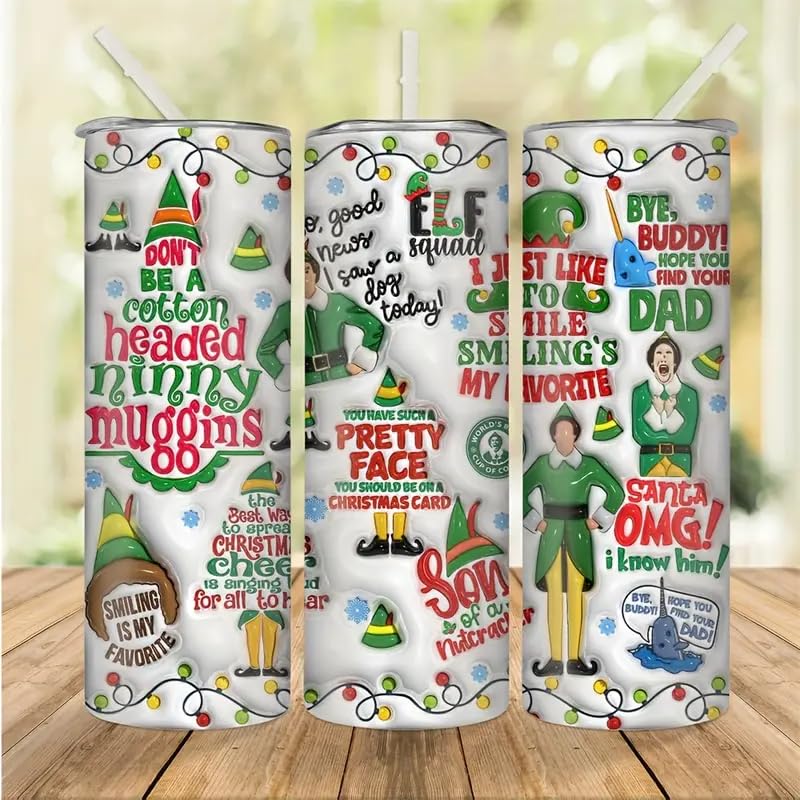 Amazon.com | TEEZ STUDIO Christmas Elf Tumbler 3D Inflated Effect ...