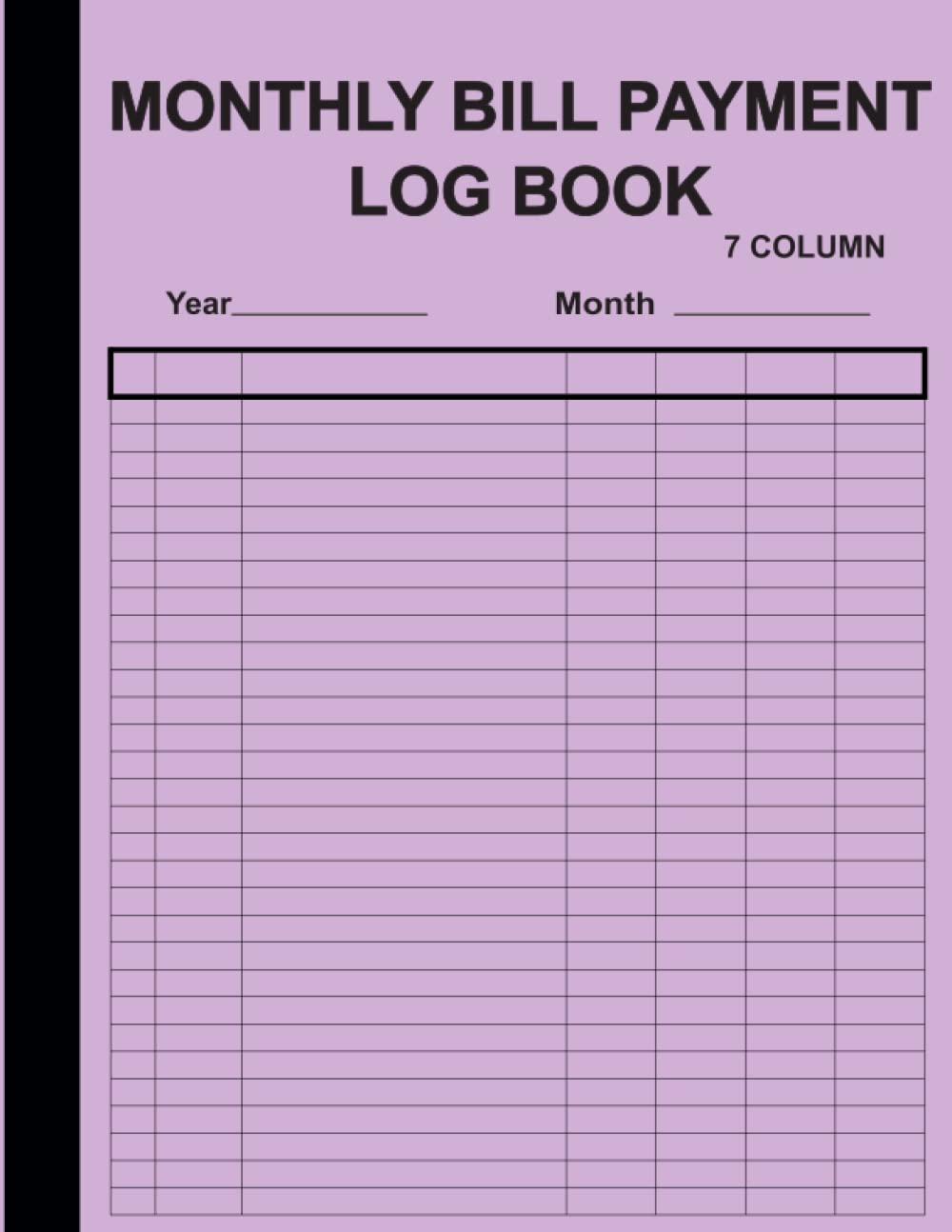 Amazon.com: Monthly Bill Payment Log Book: Monthly bill planner and ...