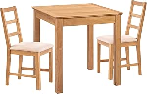 Hallowood Furniture Hereford Oak Small Dining Table and 2 Chairs with ...