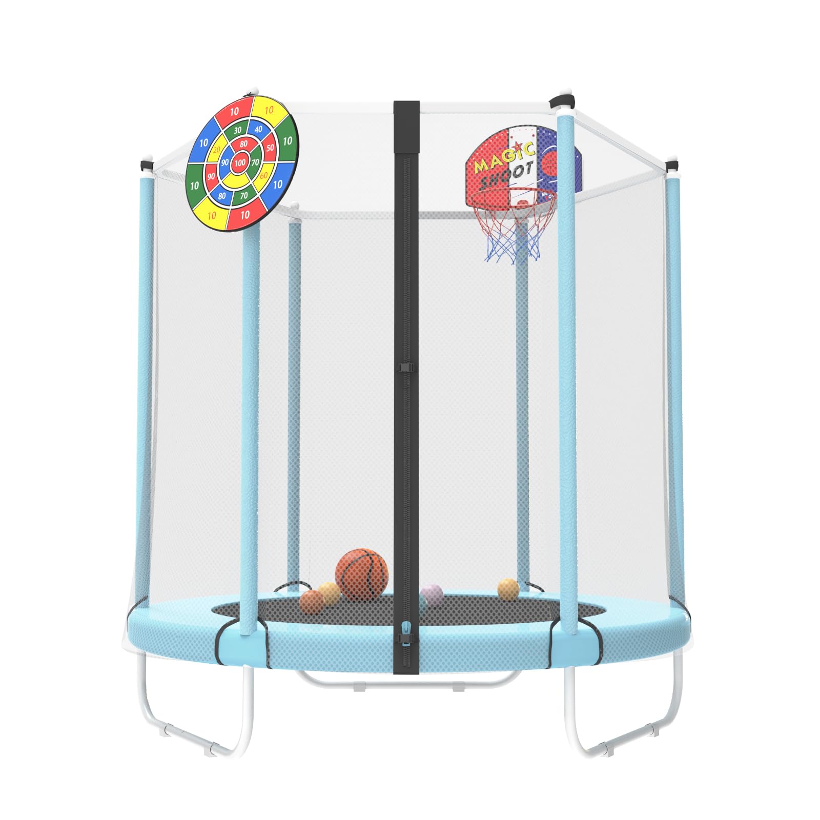 Gardenature 5 FT Trampoline for Kids with Safety Enclosure Net, Spring ...