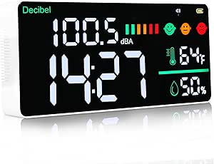 Amazon.com: Decibel Meter Wall Mounted and Desktop Sound Level Meter ...