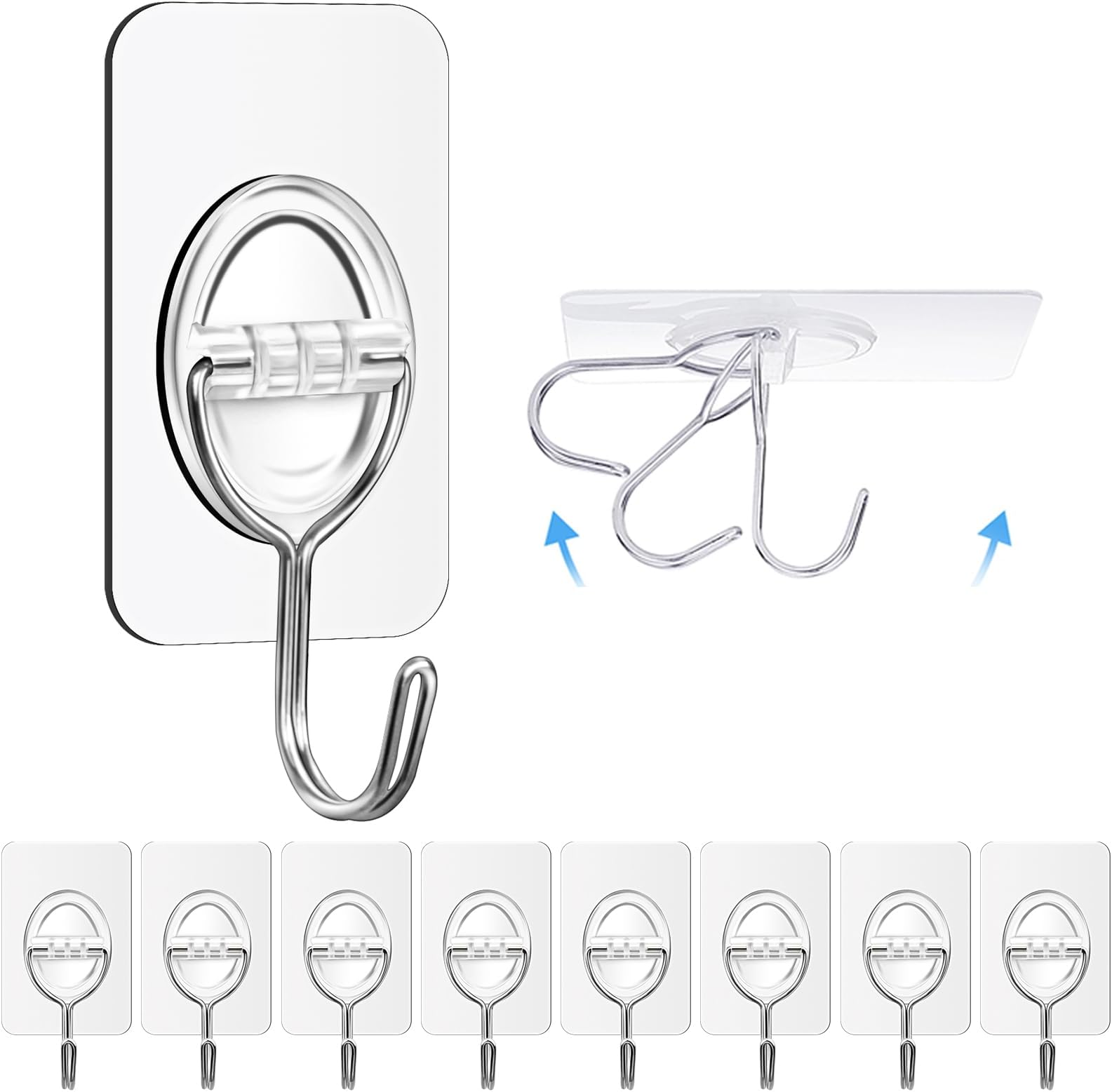 Elegana Adhesive Hooks Kitchen Wall Hooks - 24 Packs Heavy Duty 33lb ...
