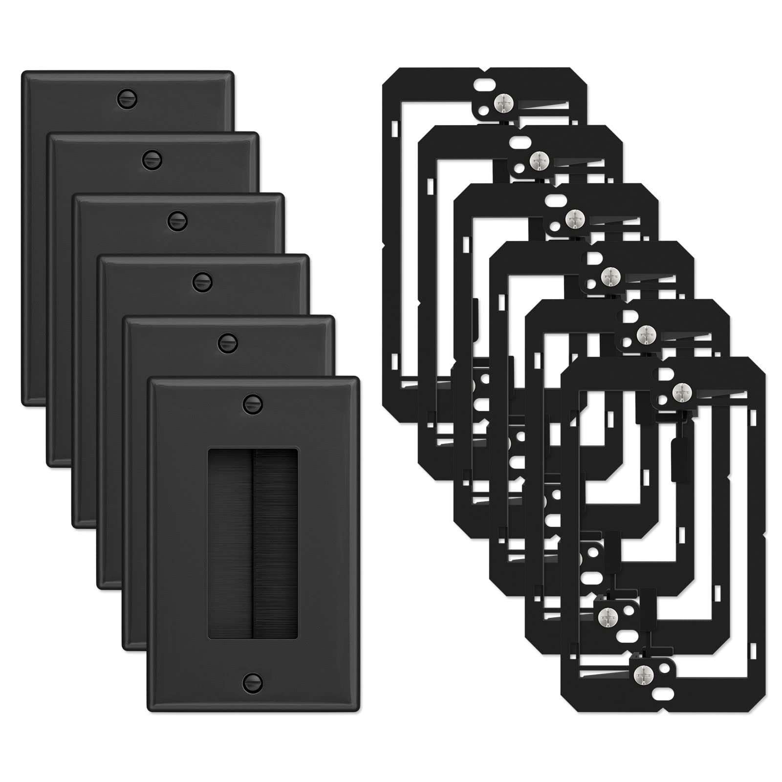 Low Voltage Wall Plate Iwillink 6-Pack Brush Wall Plates With Low ...