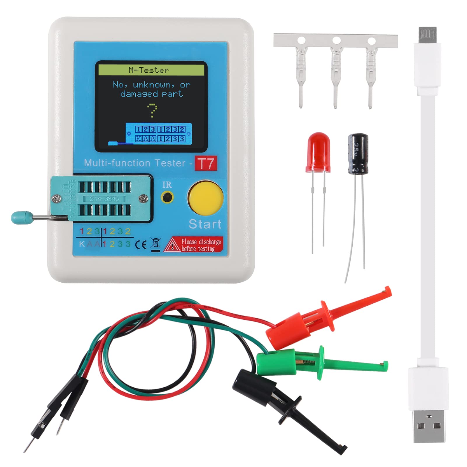 Snapklik.com : DWEII LCR-T7 Transistor Tester,Multi-Function TFT 1.8 ...