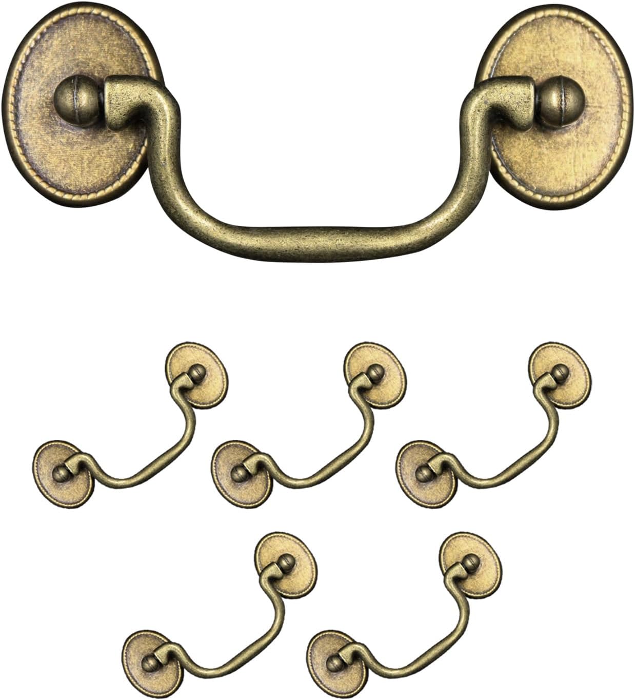 AUXBC 6 PCS Vintage Drop Bail Drawer Pulls, Antique Bronze Cabinet ...