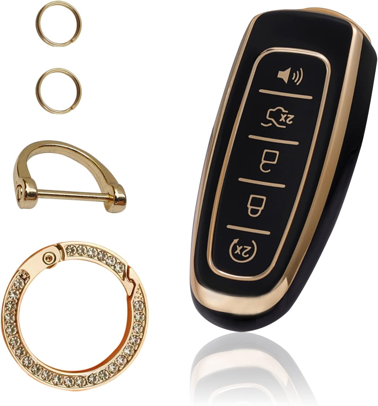 Amazon.com: Compatible with Ford Key Fob Cover with Keychain Lanyard ...