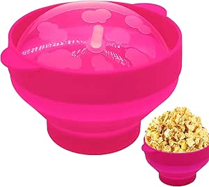 Amazon.com: ARIOU Microwave Popcornn Bowl, Small Flower Lid Pop Corn ...