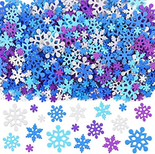 Amazon.com: ADXCO 500 Pieces Foam Snowflake Stickers Self-Adhesive Snow ...