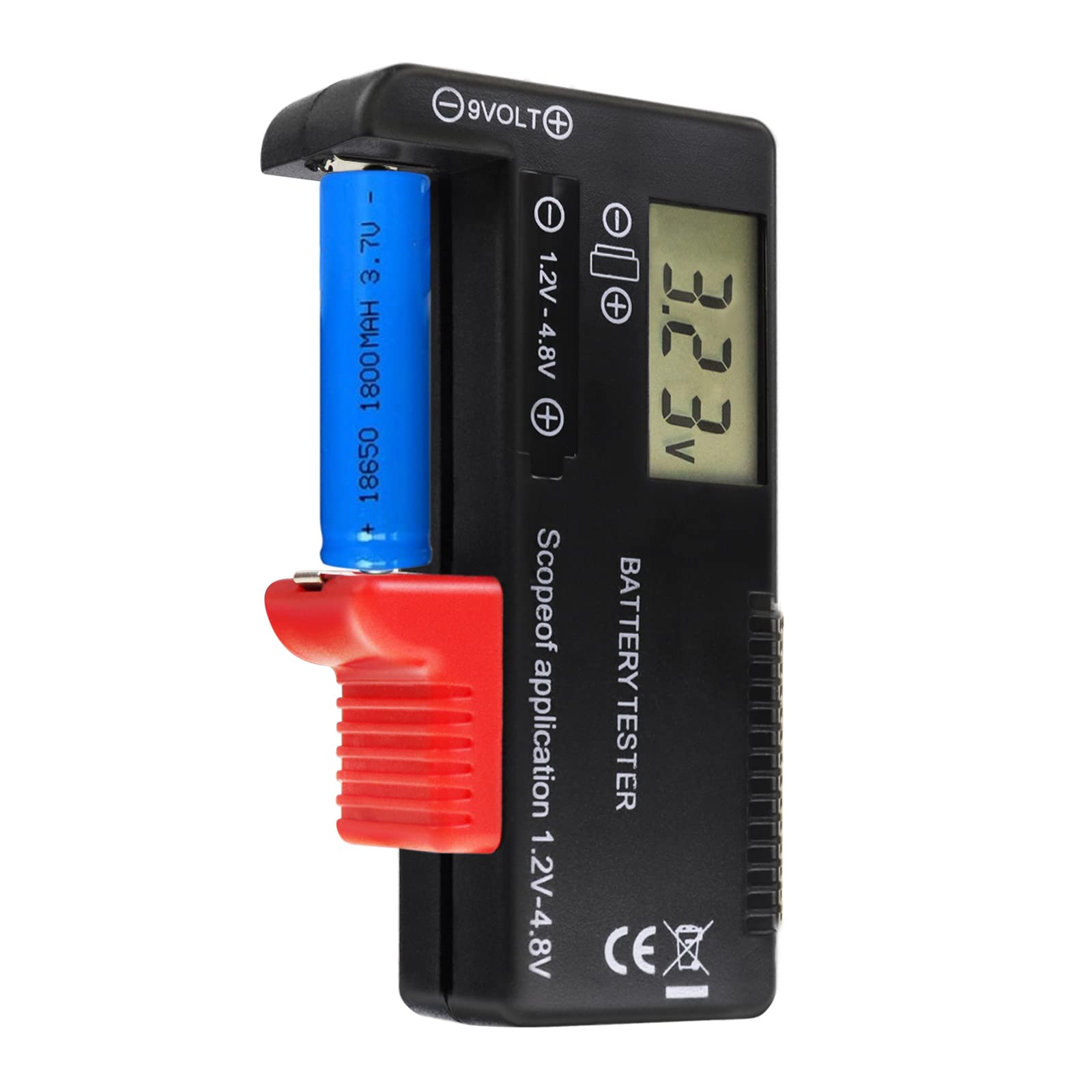Universal Battery Tester, Small Digital Battery Volt Checker for AA AAA ...