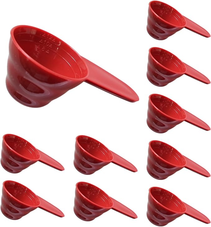 HUNYA 10 Red, Black, White Measuring Spoon Set with Scale, 8/10/12g ...