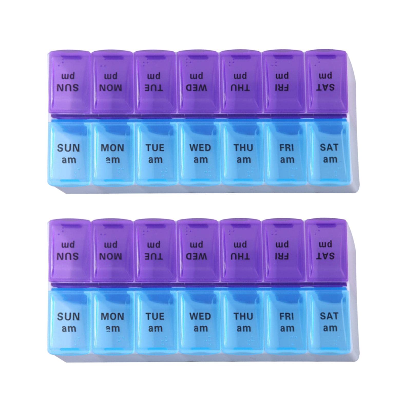 2PCS Twice a Day Detachable Weekly Pill Organizer with Am/Pm ...