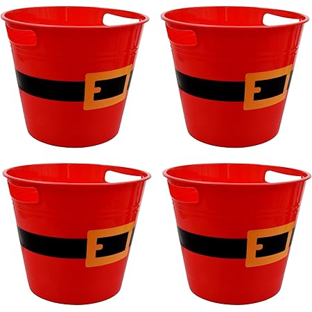 Amazon.com: LLE Plastic Santa Sleigh Shaped Bins, Red Container Storage ...