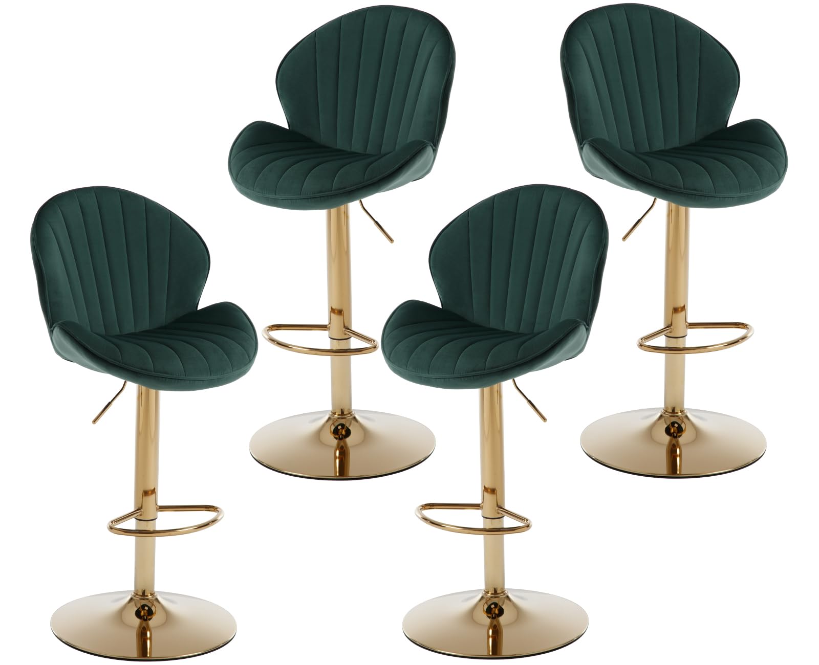 Amazon.com: CIMOTA Velvet Green Bar Stools Set of 4 Adjustable Height ...