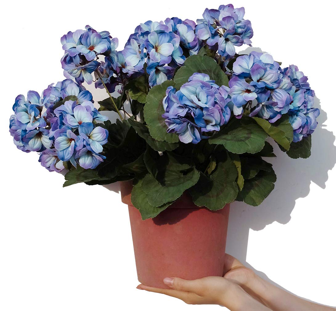 Buy Mumiko Artificial Geranium Silk Flower Bush Outdoor Plant Floral ...