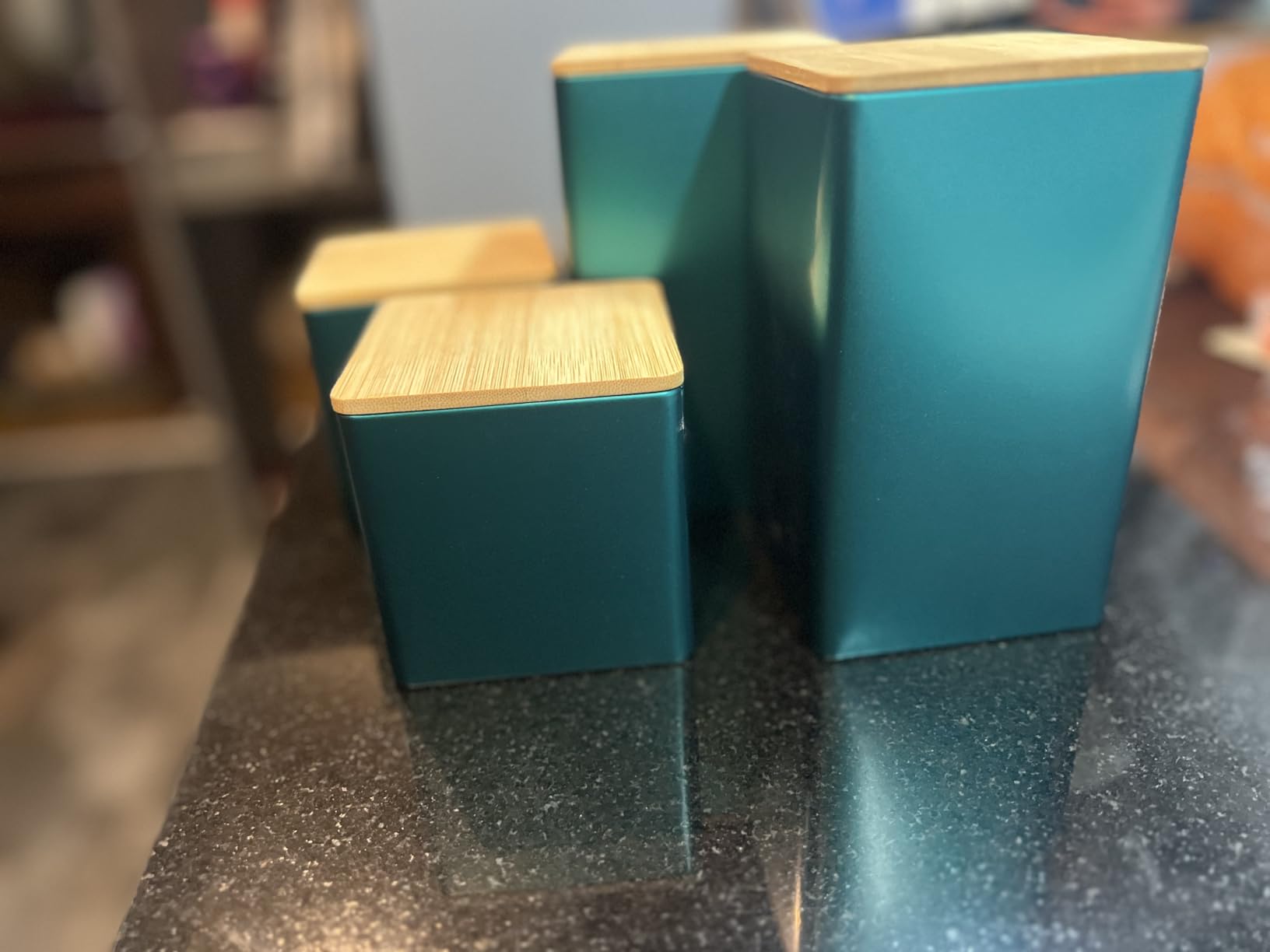 Regal Trunk Wooden Food Storage Containers - Metal Canisters with ...